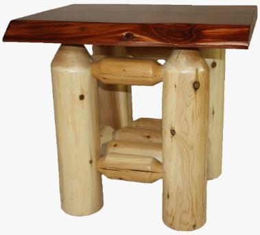 White Cedar Log Night Stand With Live Edge Top – Oapex Ltd.