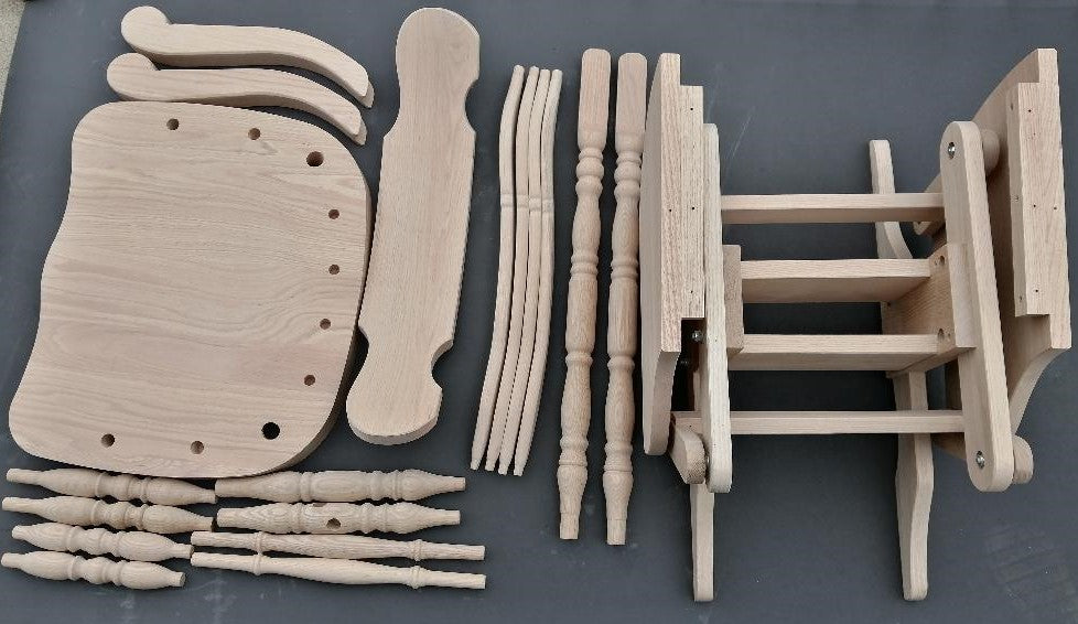 Traditional Red Oak Gliding Rocking Chair Kit – Oapex Ltd.